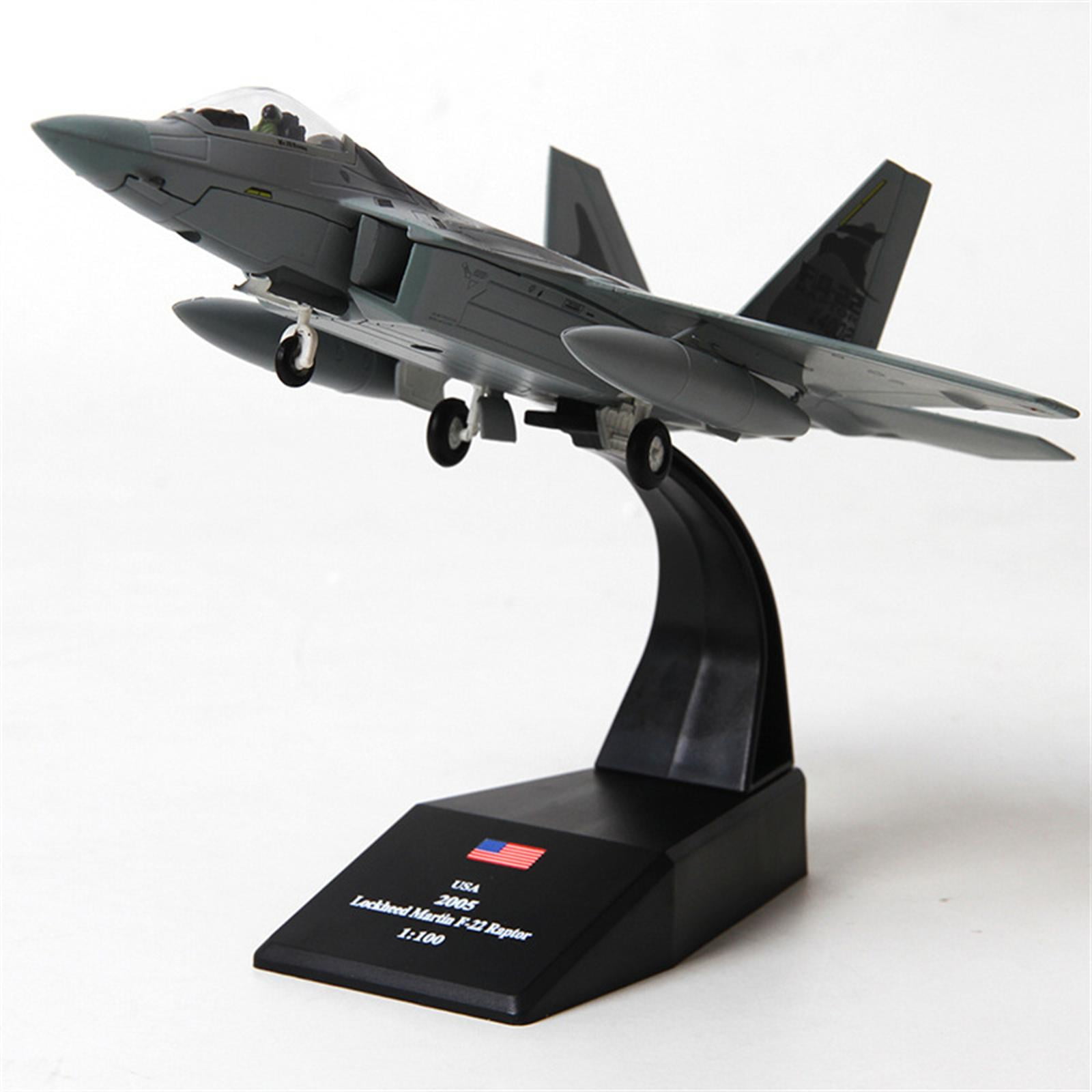 F-22 Raptor Fighter - 1/100 Diecast Airplane Model Fighter Toy Military ...
