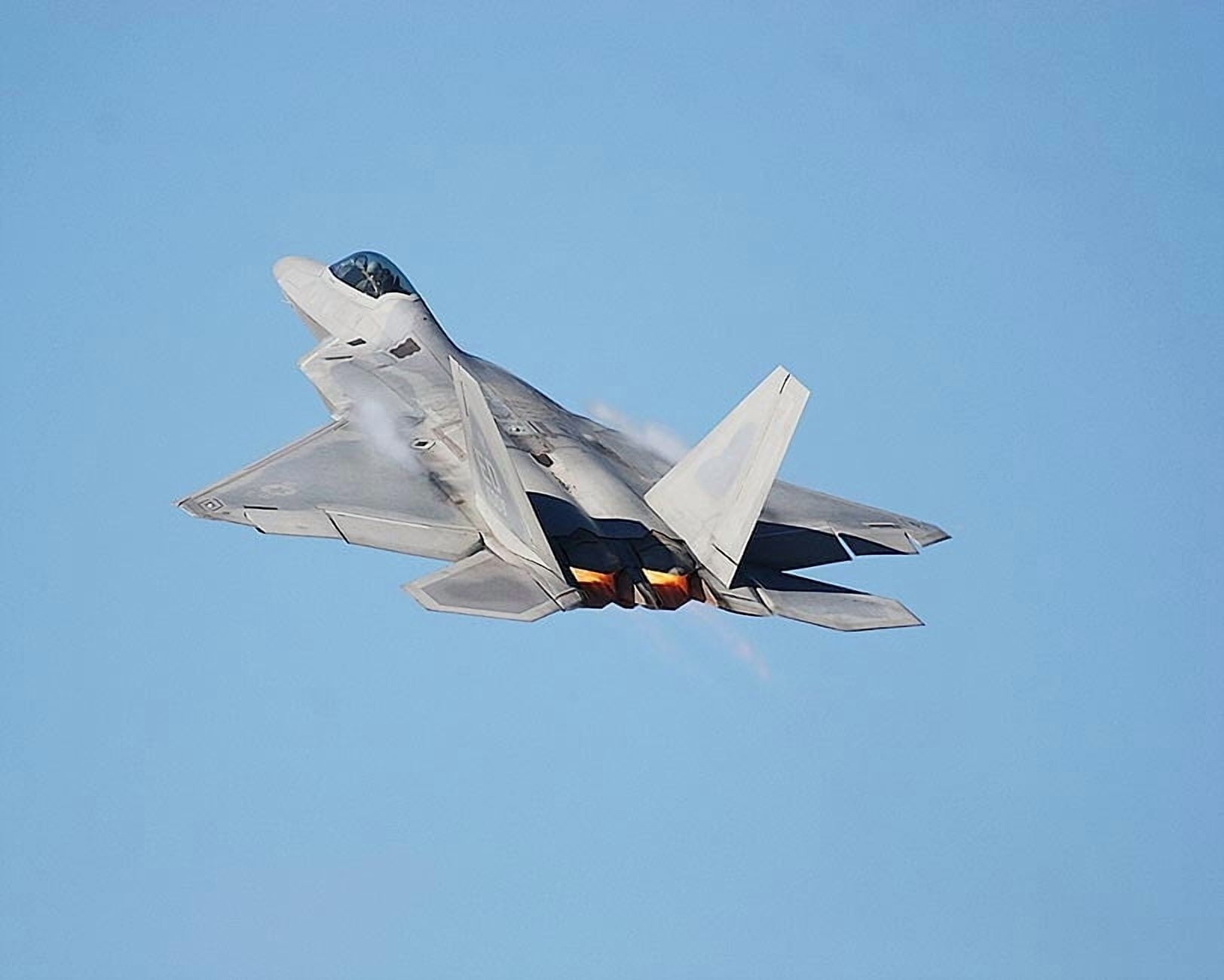 F-22 Raptor Fighter Jet Climbing - 24x36 Inch Glossy Laminated Aviation ...