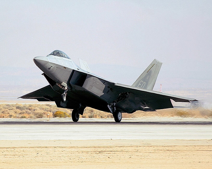 F-22 Raptor Fighter Jet Landing Style - A - 20x30 Inch Glossy Laminated ...