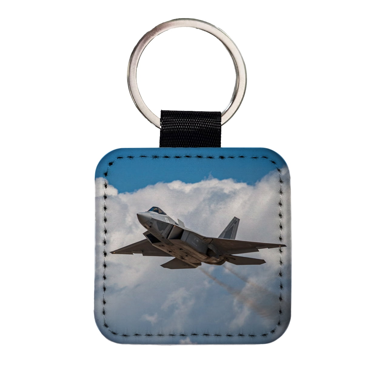 F-22 Raptor In Flight US Air Force Fighter Plane Faux Leather Square ...