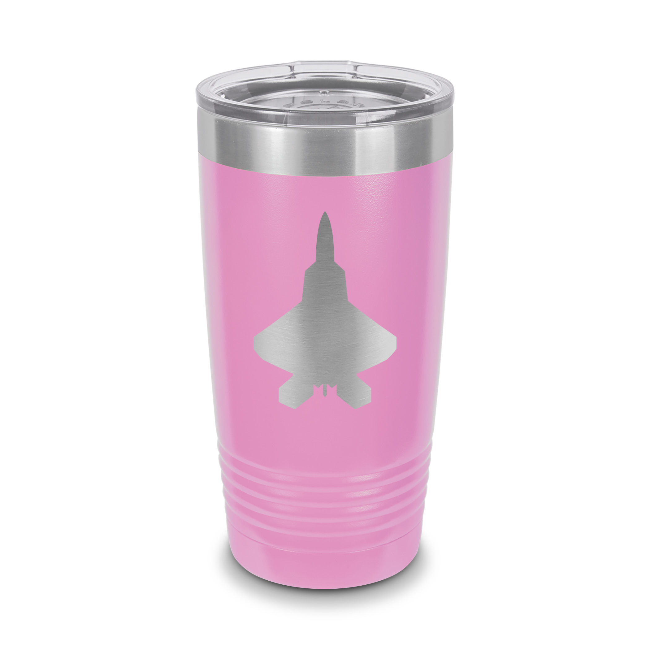 F-22 Raptor Tumbler 20 oz - Laser Engraved w/ Clear Lid - Stainless ...