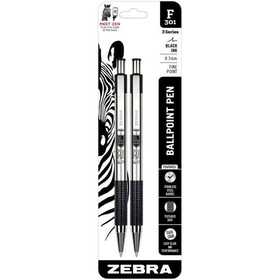 Zebra Ballpoint Pen with 1.0mm Medium Tip Black Ink Retractable 20 Pack ...