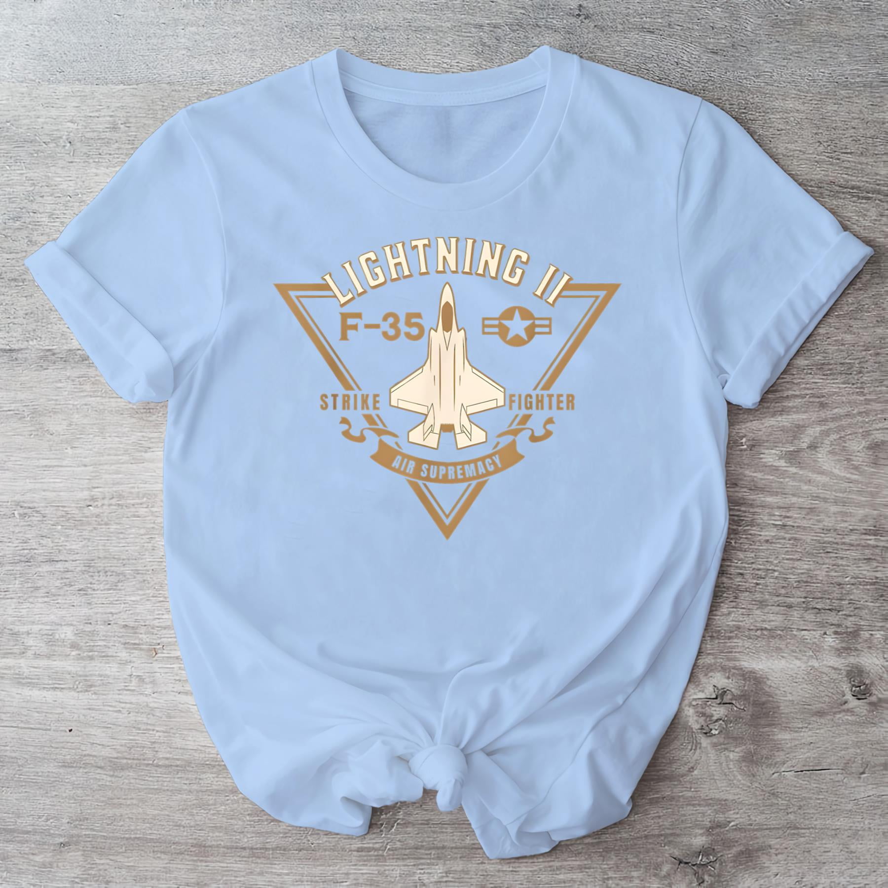 F-35 Lightning II Jet Fighter Military Aircraft Design T-Shirt Size S ...