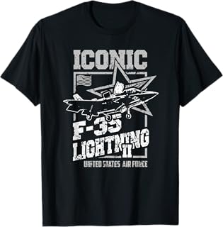 F-35 Lightning II USAF Stealth Multirole Fighter Jet Iconic T-Shirt ...