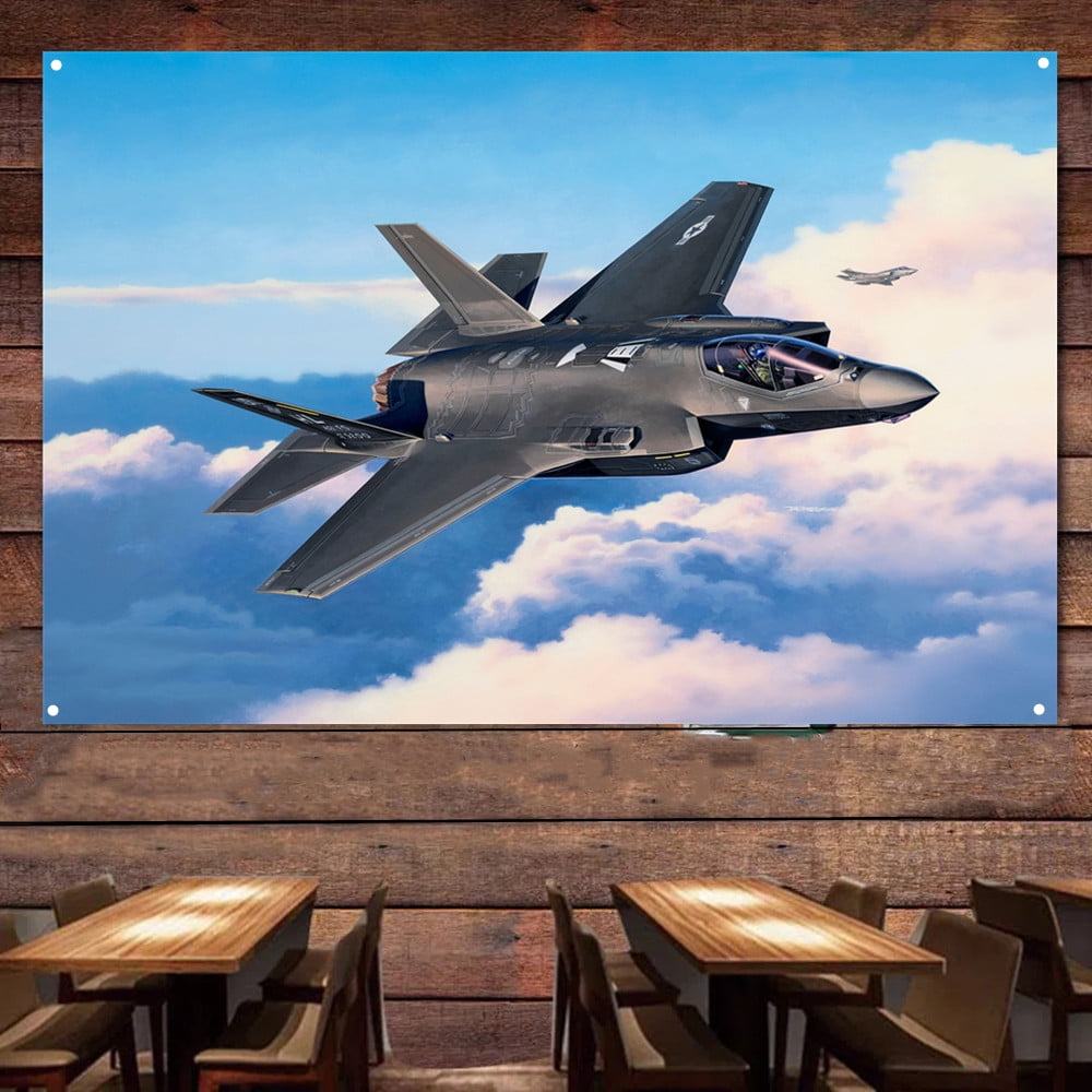 F-35A Lightning II Fighter Picture Wall Flag, Wall Art Wall Decor ...