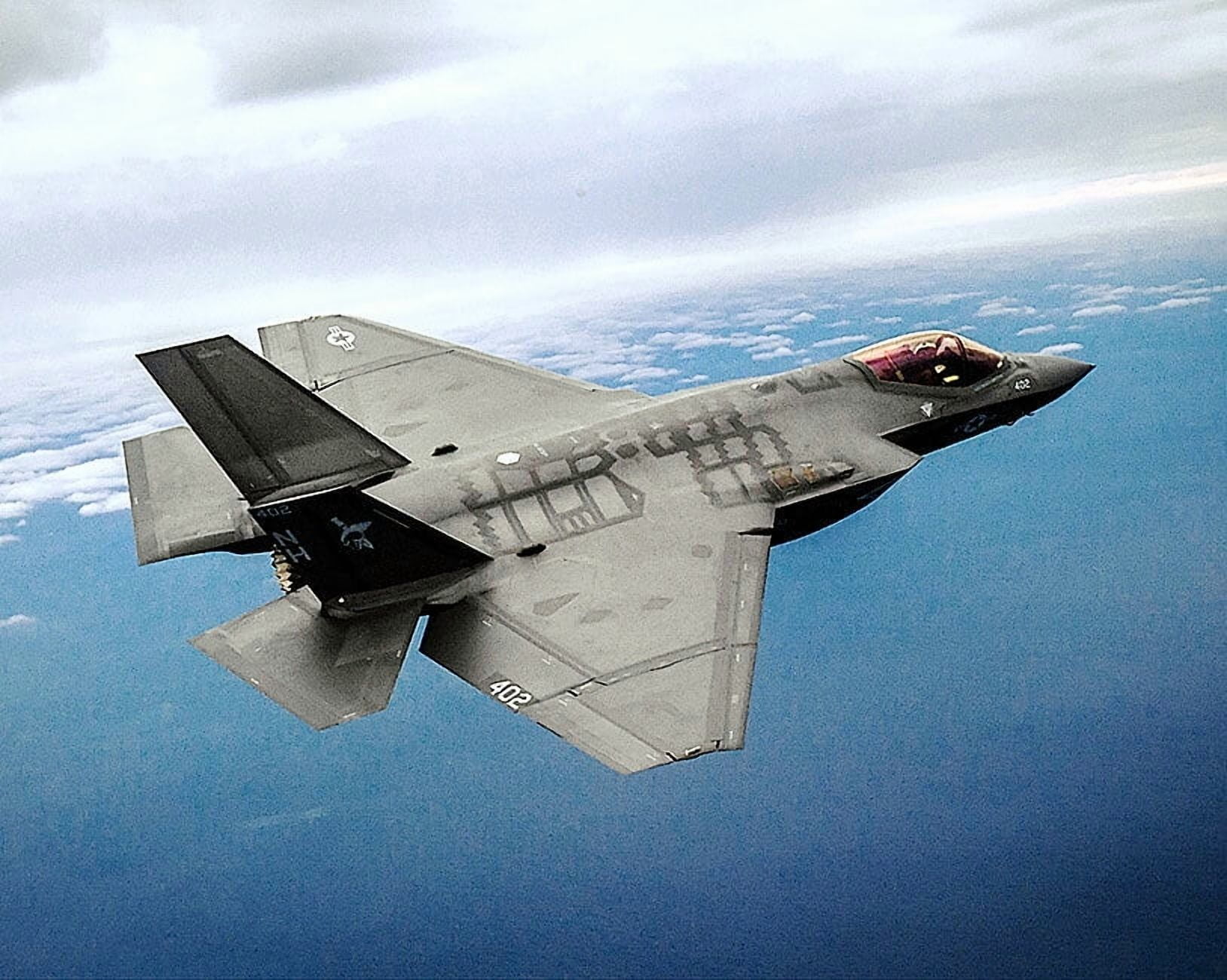 F-35C Lightning II Fighter Over Eglin Base Style - A - 12x18 Inch Laminated Aviation Poster ...