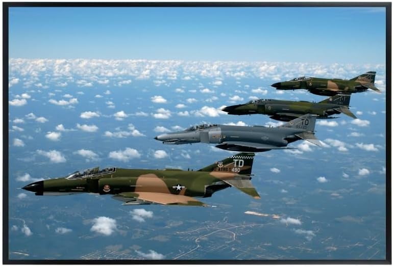 F-4 Phantom Fighter Jet Formation Wall Art – Military Aviation Poster ...