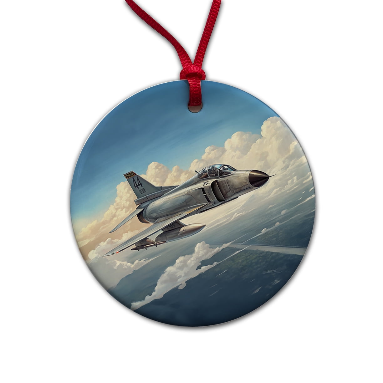F-4 Phantom II Fighter Bomber Jet Plane Christmas Tree Holiday Round ...