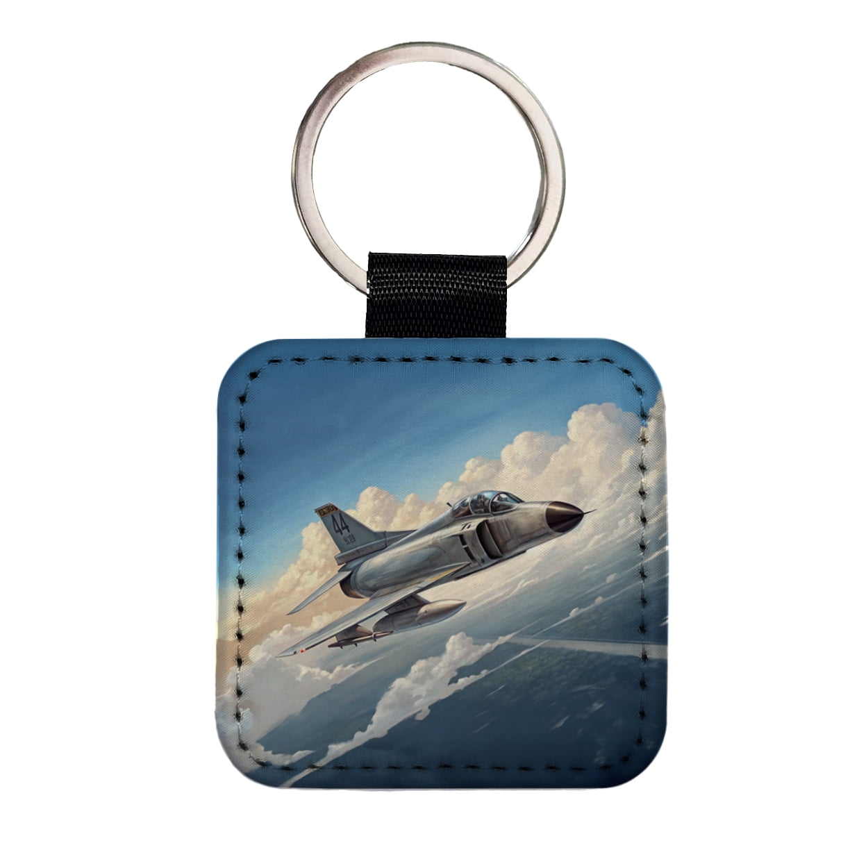 F-4 Phantom II Fighter Bomber Jet Plane Faux Leather Square Keychain ...