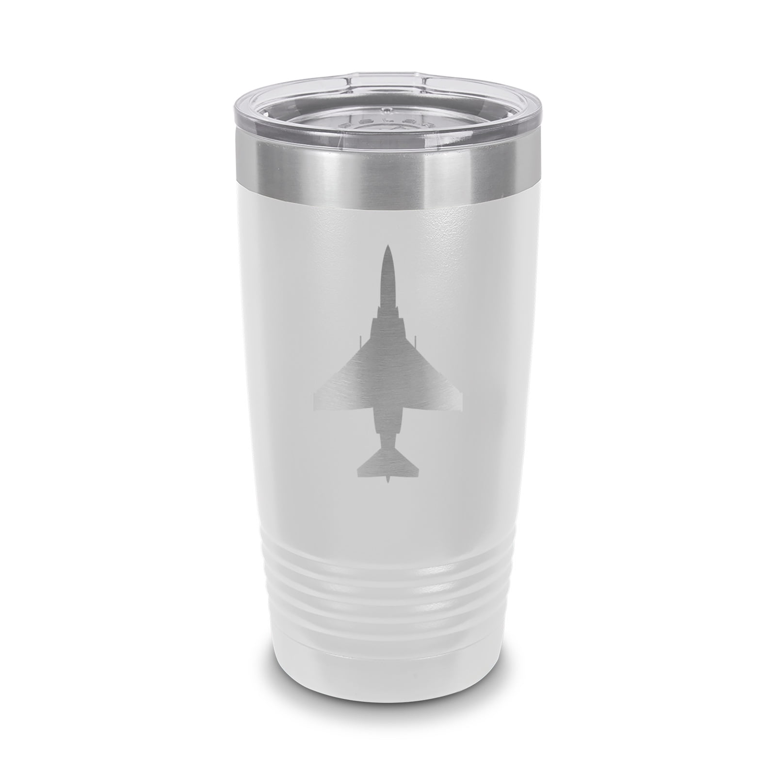 F-4 Phantom Tumbler 20 oz - Laser Engraved w/ Clear Lid - Stainless ...