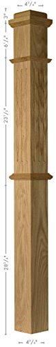 F-4375 Red Oak Fluted Box Newel Post - Walmart.com