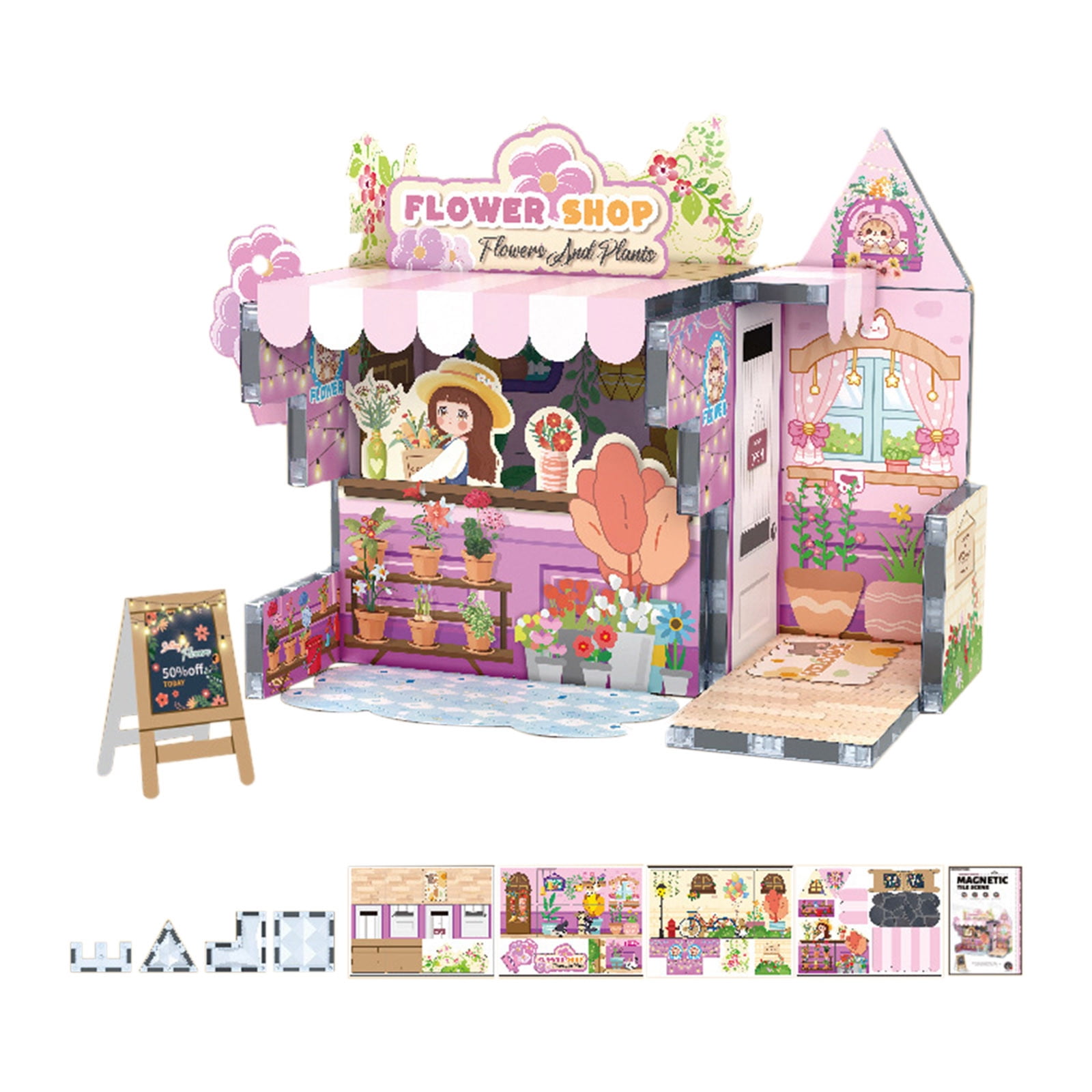 F-647 A Boy Girl Diy Magnetic Building Blocks Transformable City Street ...