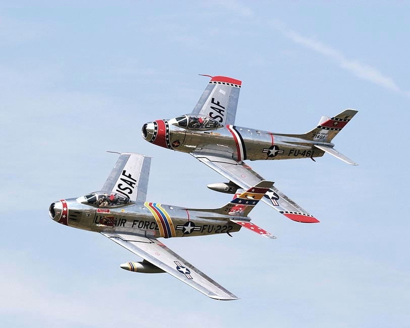 F-86 Sabre Jet Aircraft Pair - 20x30 Inch Glossy Laminated Aviation ...