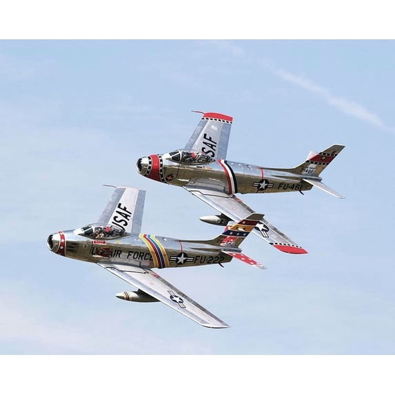 F-86 Sabre Jet Aircraft Pair Style - A - 12x18 Inch Laminated Aviation ...