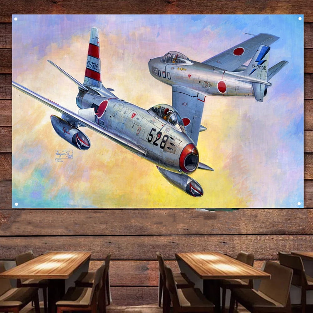 F-86F-40 Sabre JASDF Air Force Fighter Banner - Military Wall Art ...