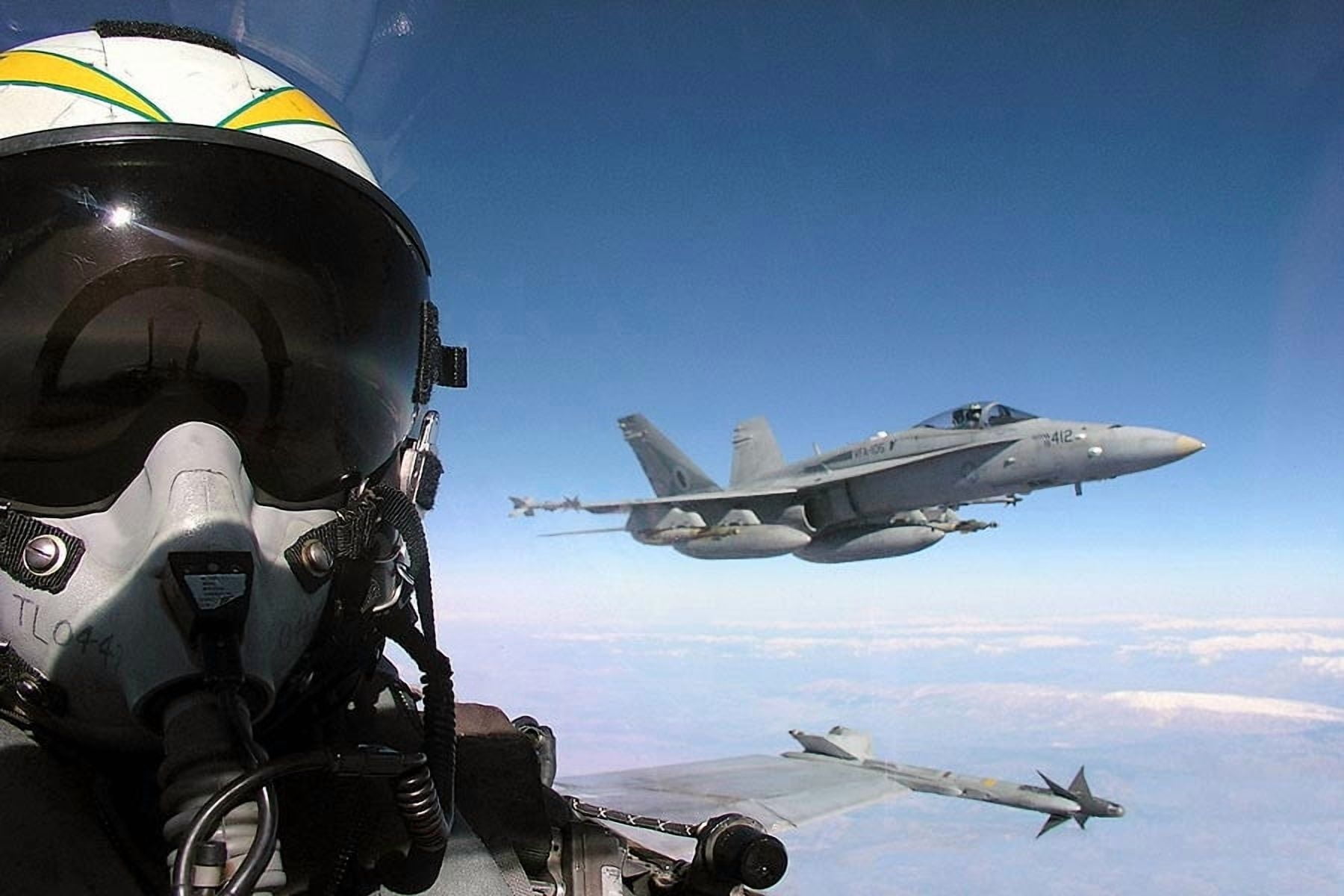F/A-18 Hornet Pilot View (F-18) - 12x18 Inch Laminated Aviation Poster ...
