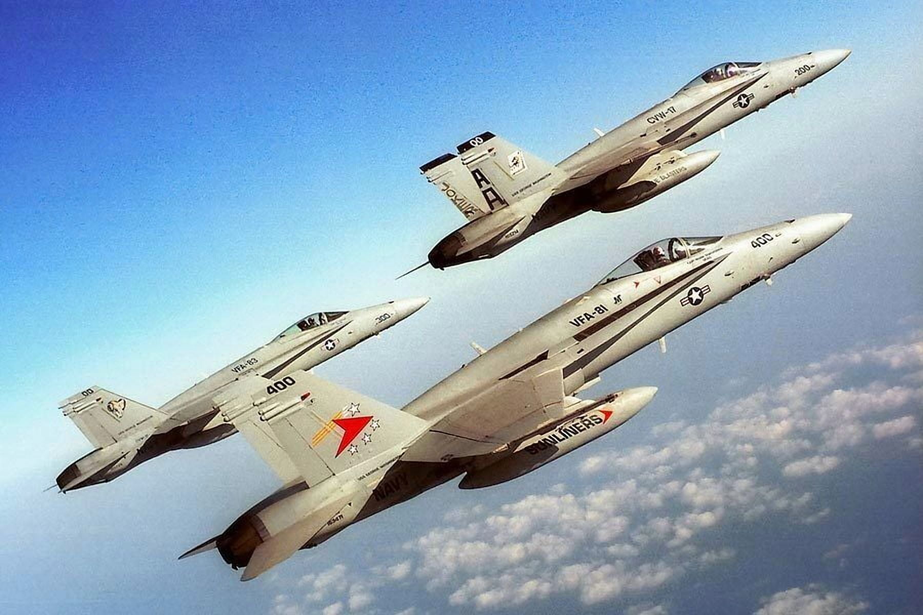 F/A-18 Hornets Formation VFA-81 F-18 Style -1 - 24x36 Inch Glossy ...