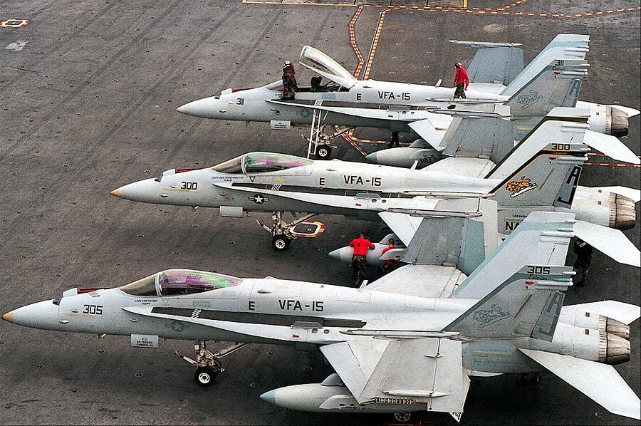 F/A-18C Fighters on USS Enterprise Flight Deck - 24x36 Inch Glossy ...