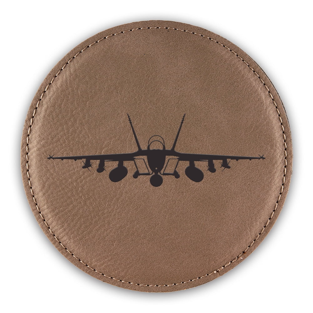 F/A-18F Super Hornet Coaster Laser Engraved Leatherette - Round ...