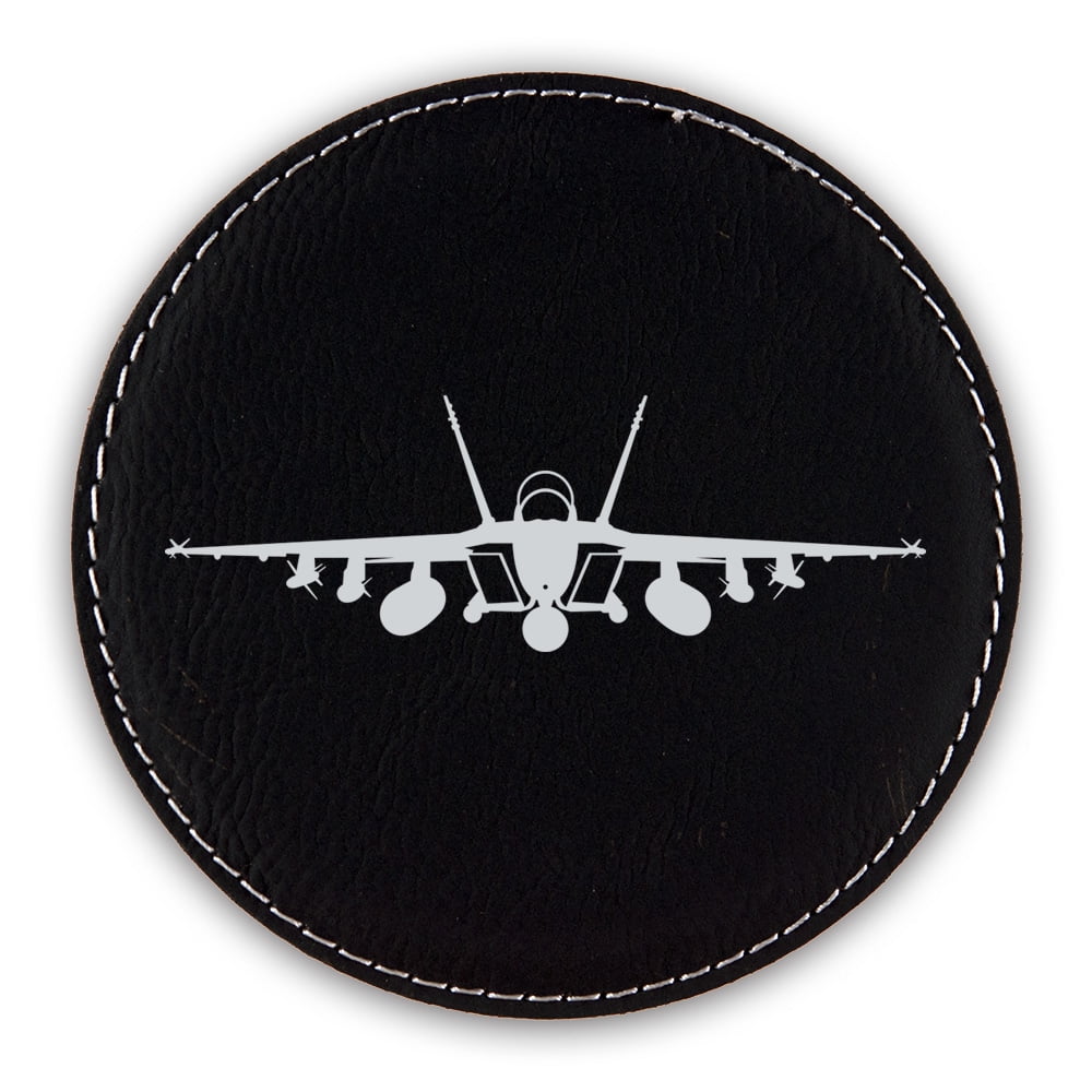 F/A-18F Super Hornet Coaster Laser Engraved Leatherette - Round ...