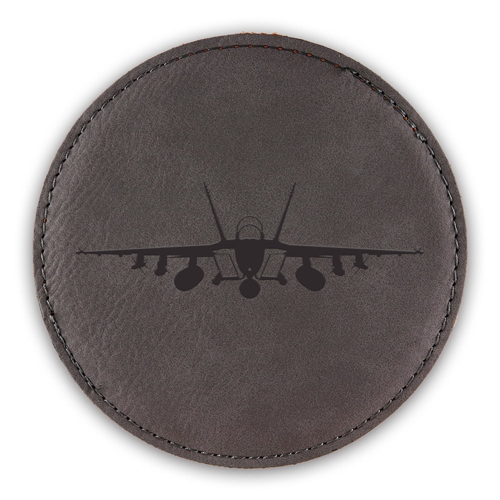 F/A-18F Super Hornet Coaster Laser Engraved Leatherette - Round ...