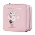 F Alphabet Jewelry Storage Box Pu Leather Letter Printed Earring Ring ...