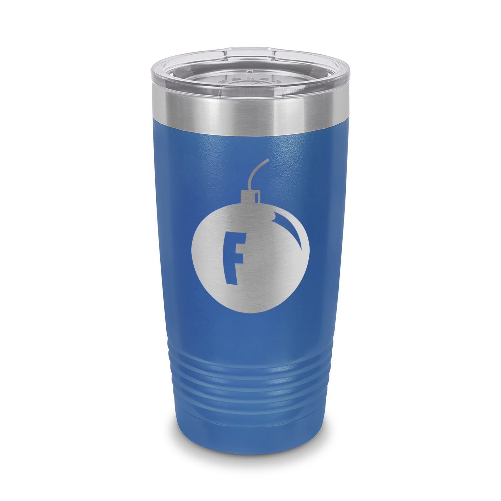 F Bombs Tumbler 20 oz - Laser Engraved w/ Clear Lid - Stainless Steel ...