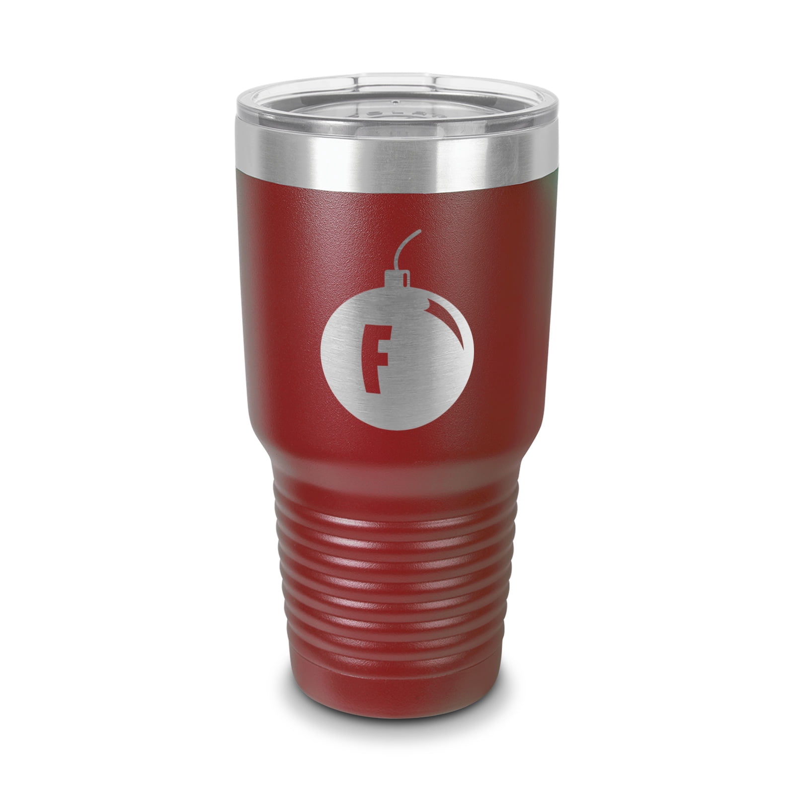 F Bombs Tumbler 30 oz - Laser Engraved w/ Clear Lid - Stainless Steel ...