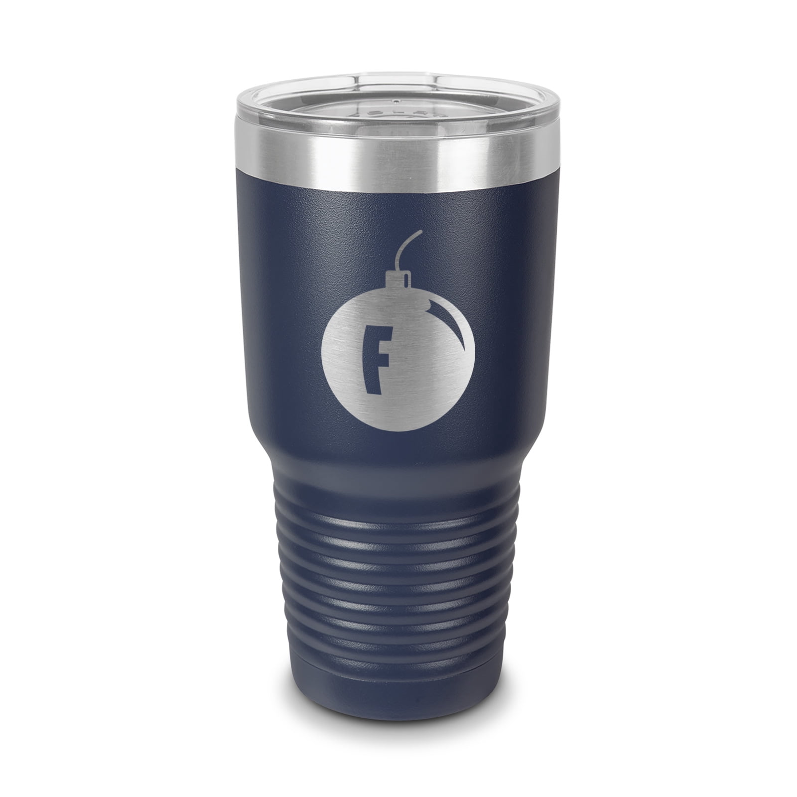 F Bombs Tumbler 30 oz - Laser Engraved w/ Clear Lid - Stainless Steel ...