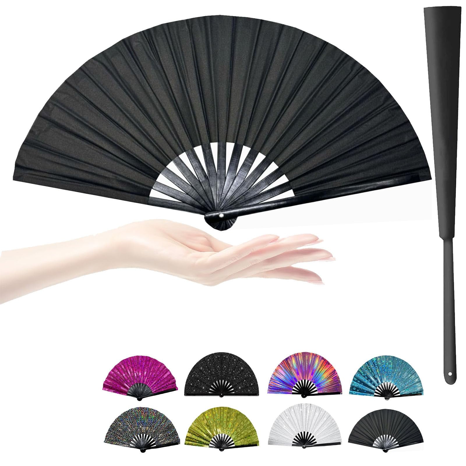 F. For Boots On The Ground Fan,Large Holographic Folding Hand Fan,Line ...