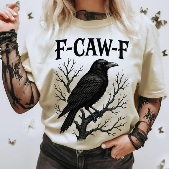F-C-Aw-F, Funny Raven Design, Gothic Crow Art, Halloween Humor, Nature ...