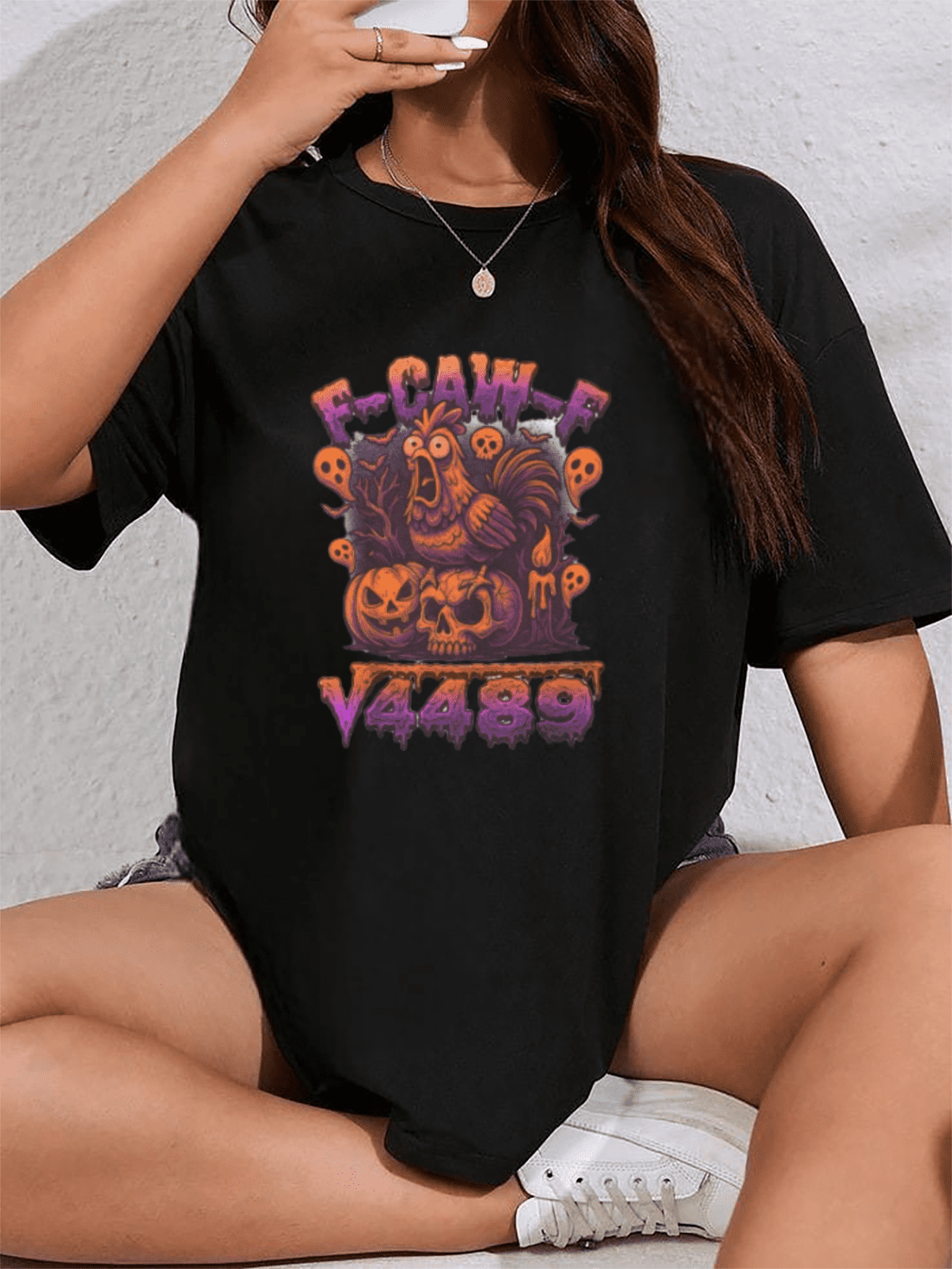 F-CAW-F Chicken 67 Funny Math Root 4489 Halloween Meme Oversized Unisex ...