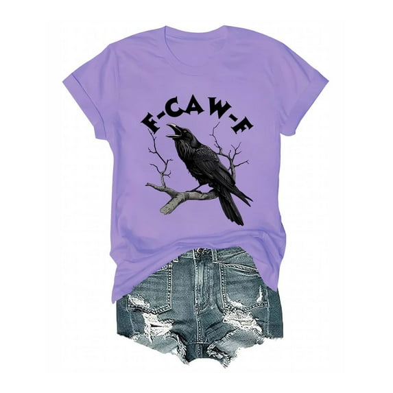 F Caw F Crow T Shirt, Cotton Comfort Classic Crew Neck, Casual Unisex ...