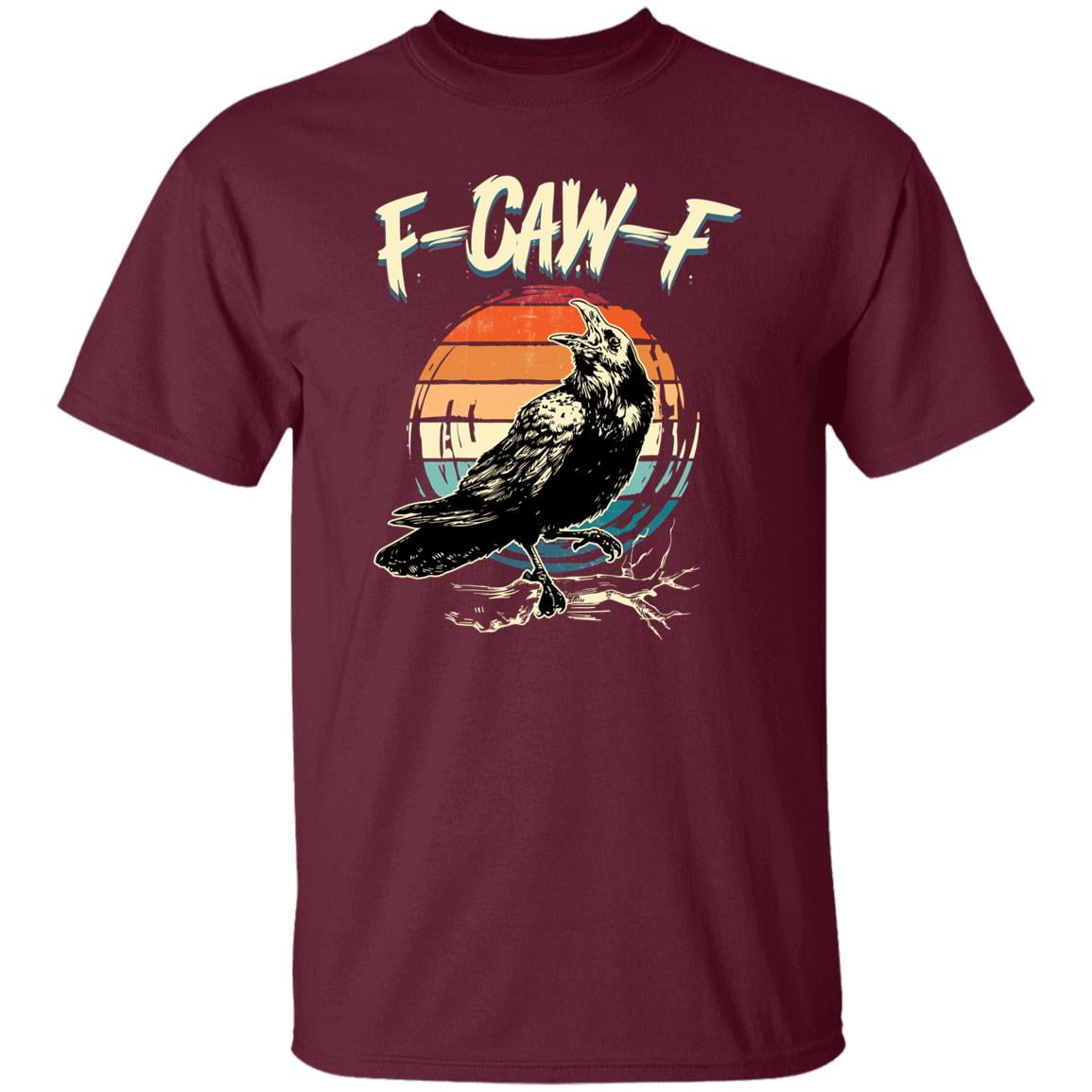 F-Caw-F Funny Black Bird Black Crow Raven Vintage Retro T-Shirt - V ...