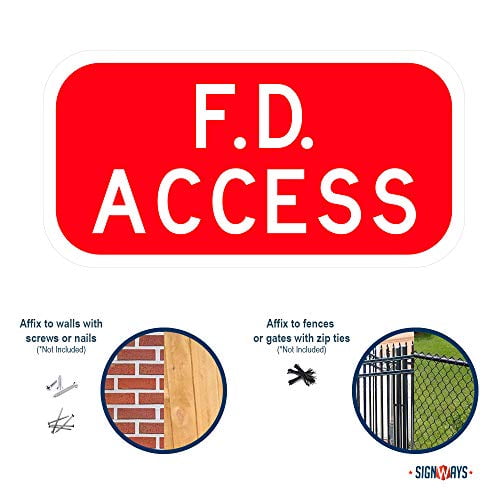 F.D. Access Sign Fire Department Access Sign Sheeting Rust Free ...