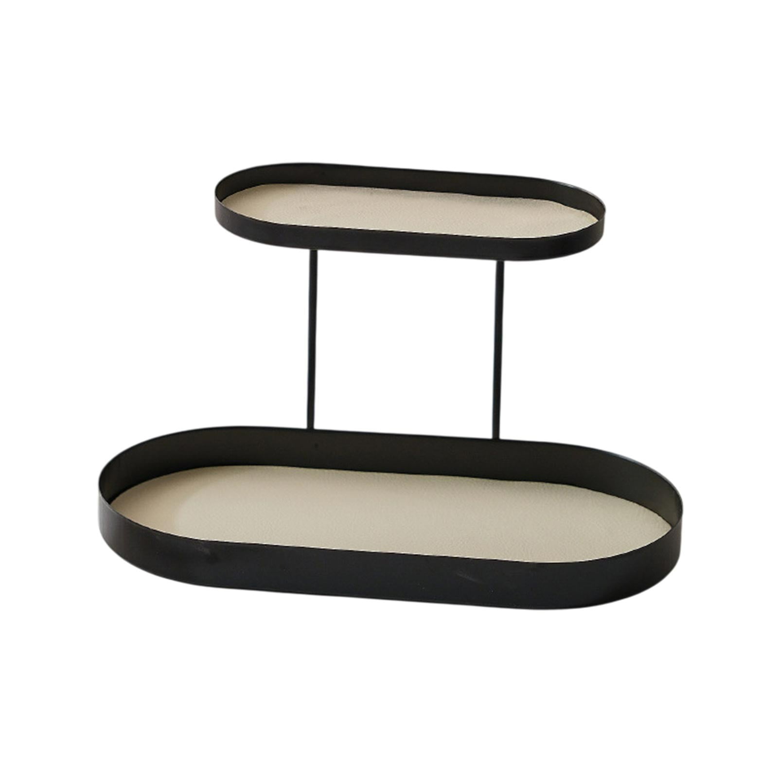 F Double Layer Iron Storage Tray, Tabletop Organizer Rack For Cosmetics ...