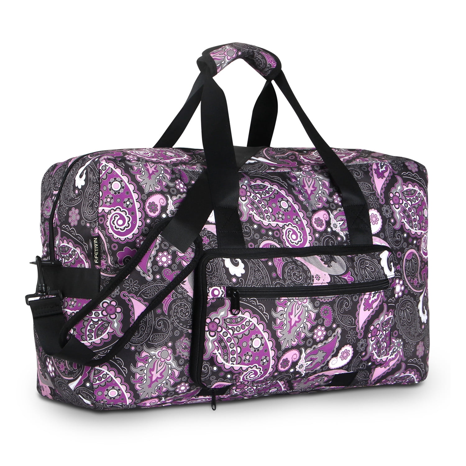 F.FETIVIN Travel Duffel bags weekender&overnight bags for women(Purple ...