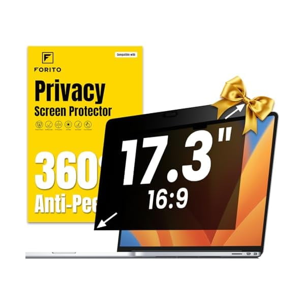 F Forito 17.3 Inch 16:9 360° Laptop Privacy Screen Protector, Anti ...