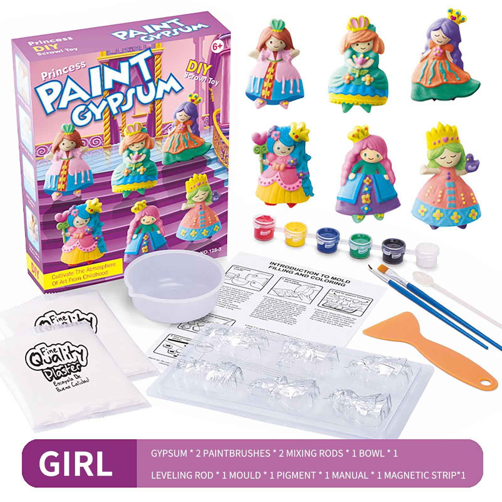 F Girls Plaster Painting Craft Kit Diy Art Supplies With Fairy ...