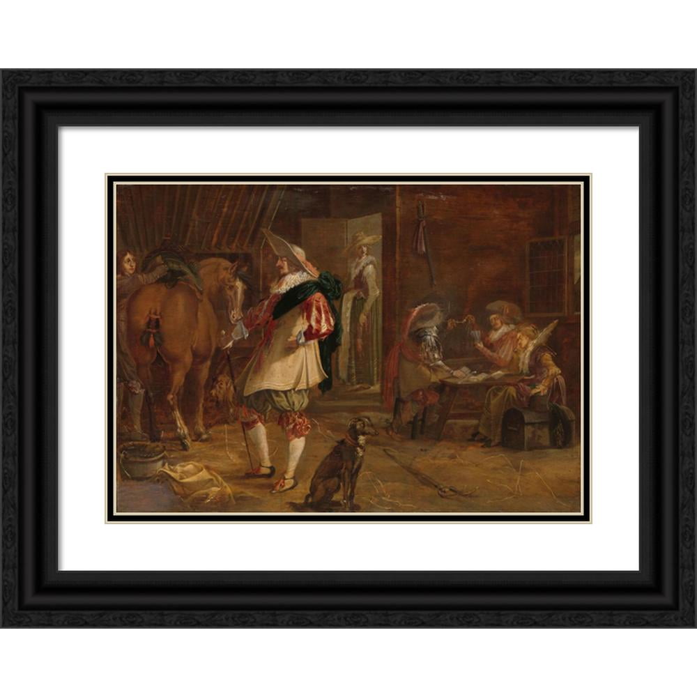 F. Jansen 18x14 Black Ornate Wood Framed Double Matted Museum Art Print ...