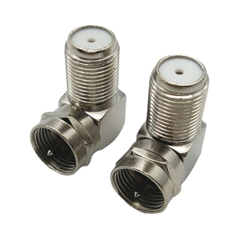 F Male To F Female Adapter 90 Degrees Cable Tv Coaxial Coax Connector ...