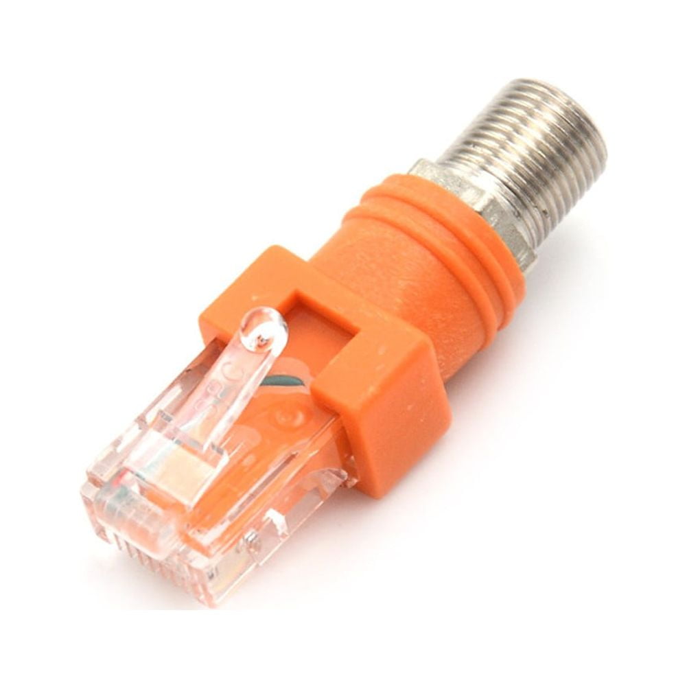F-RJ45 Coaxial Coupler Adapter for RF Connector to RJ45 Male, Orange ...