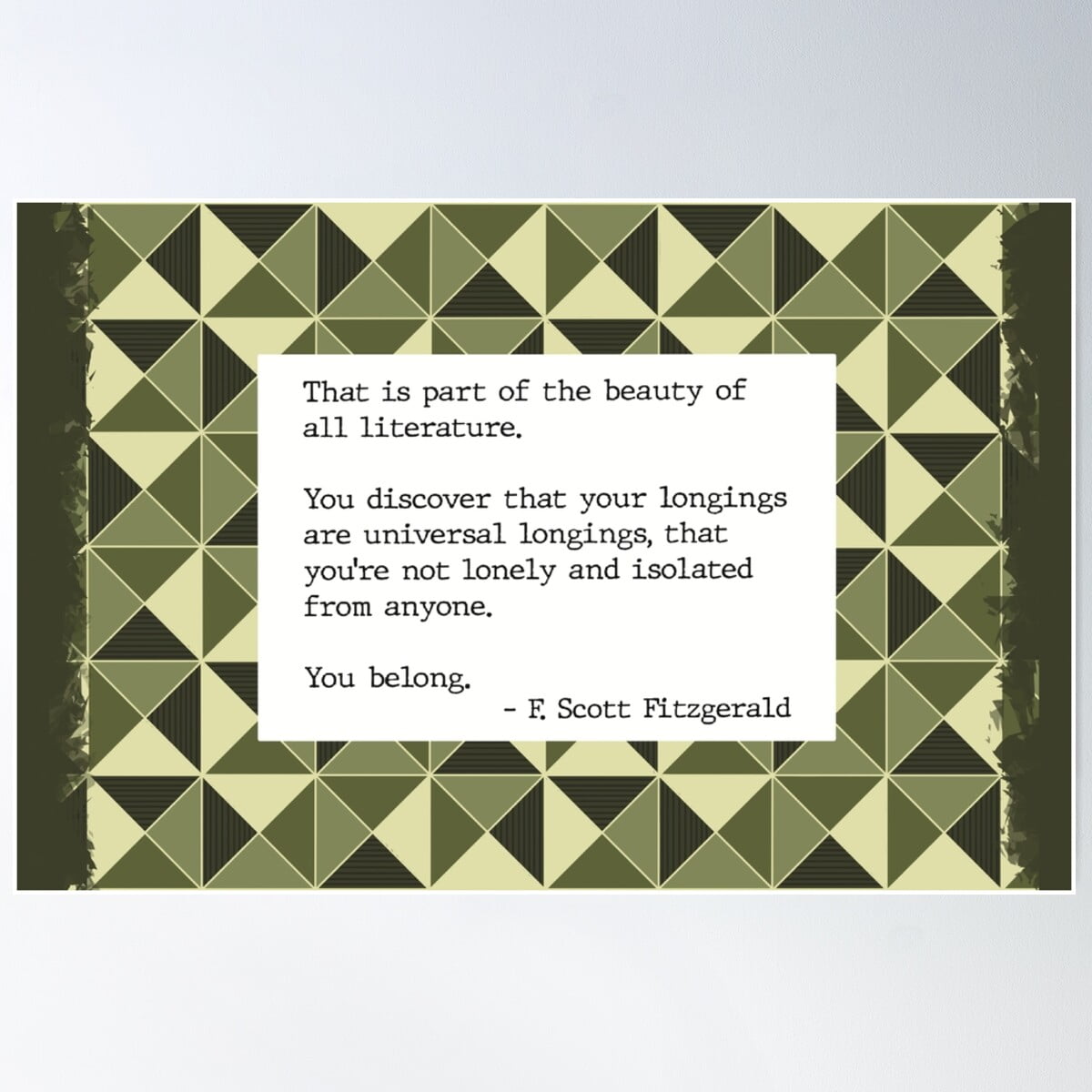F. Scott Fitzgerald Poster Wall Art, Modern Wall Decor For Living Room ...