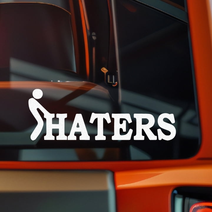 F Screw Haters Vinyl Decal Sticker Bumper Window Laptop 7.5x2.6" White ...