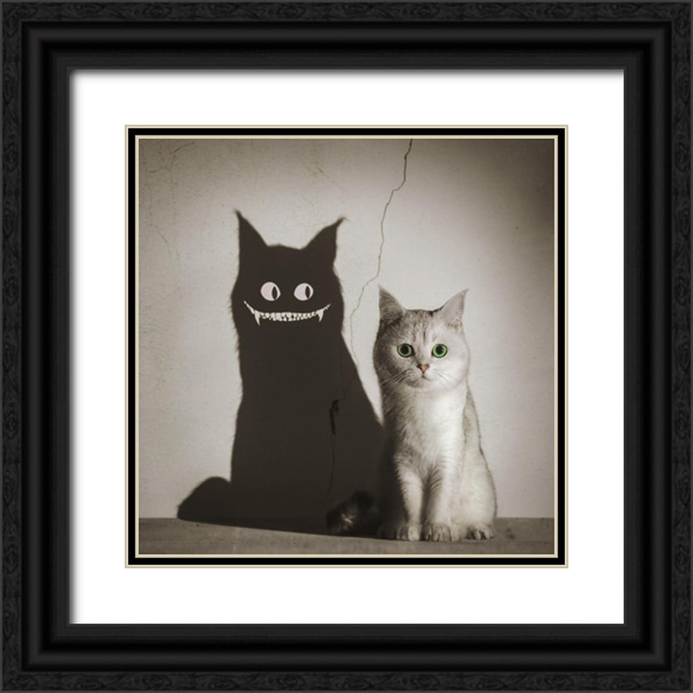 F, Terry 26x26 Black Ornate Wood Framed with Double Matting Museum Art ...