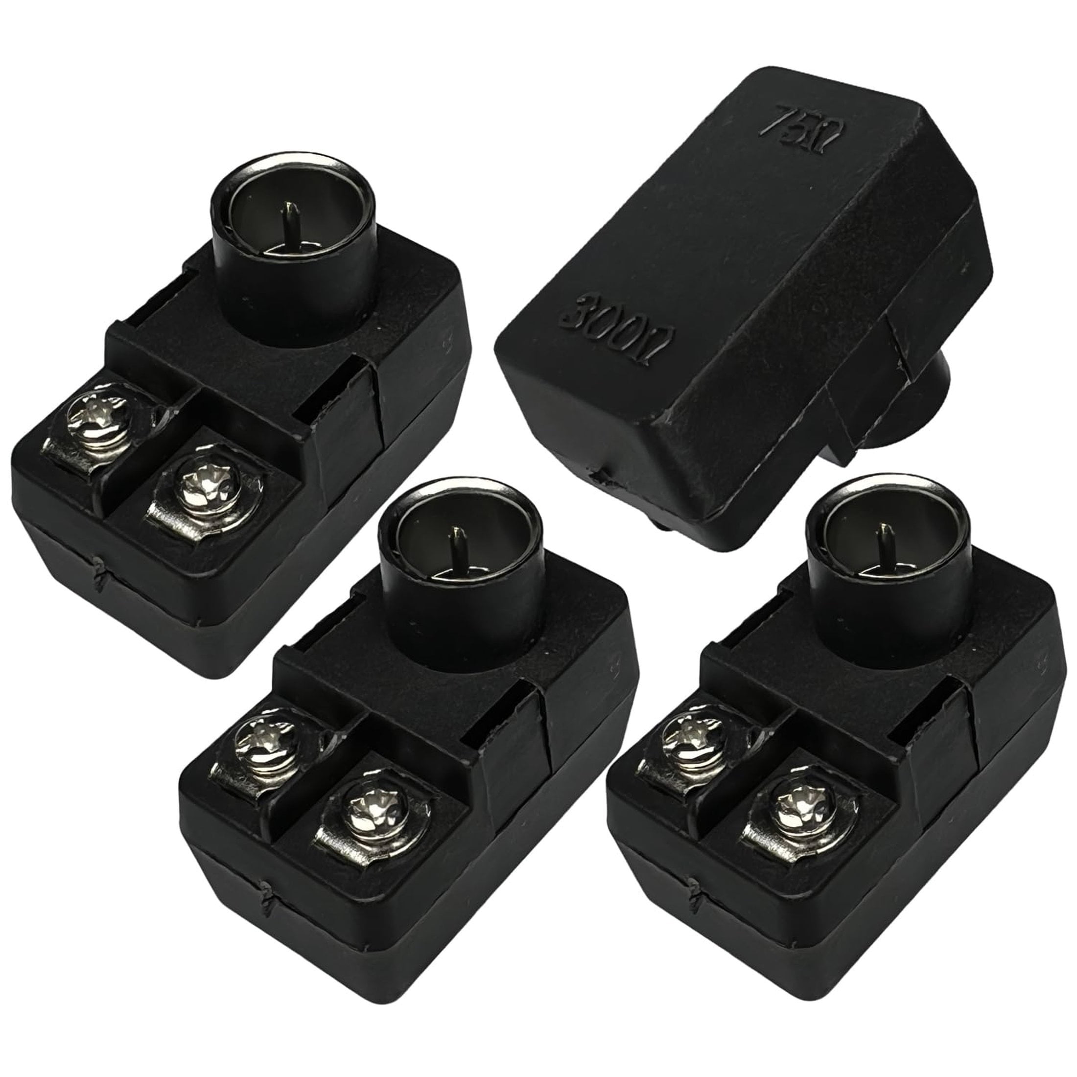 F-Type 300-75 Ohm Antenna Balun Connector Set for TV Signal Matching ...
