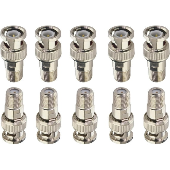 F-Type to BNC Coax Adapter BNC Male to F Female Coaxial Cable Connector ...