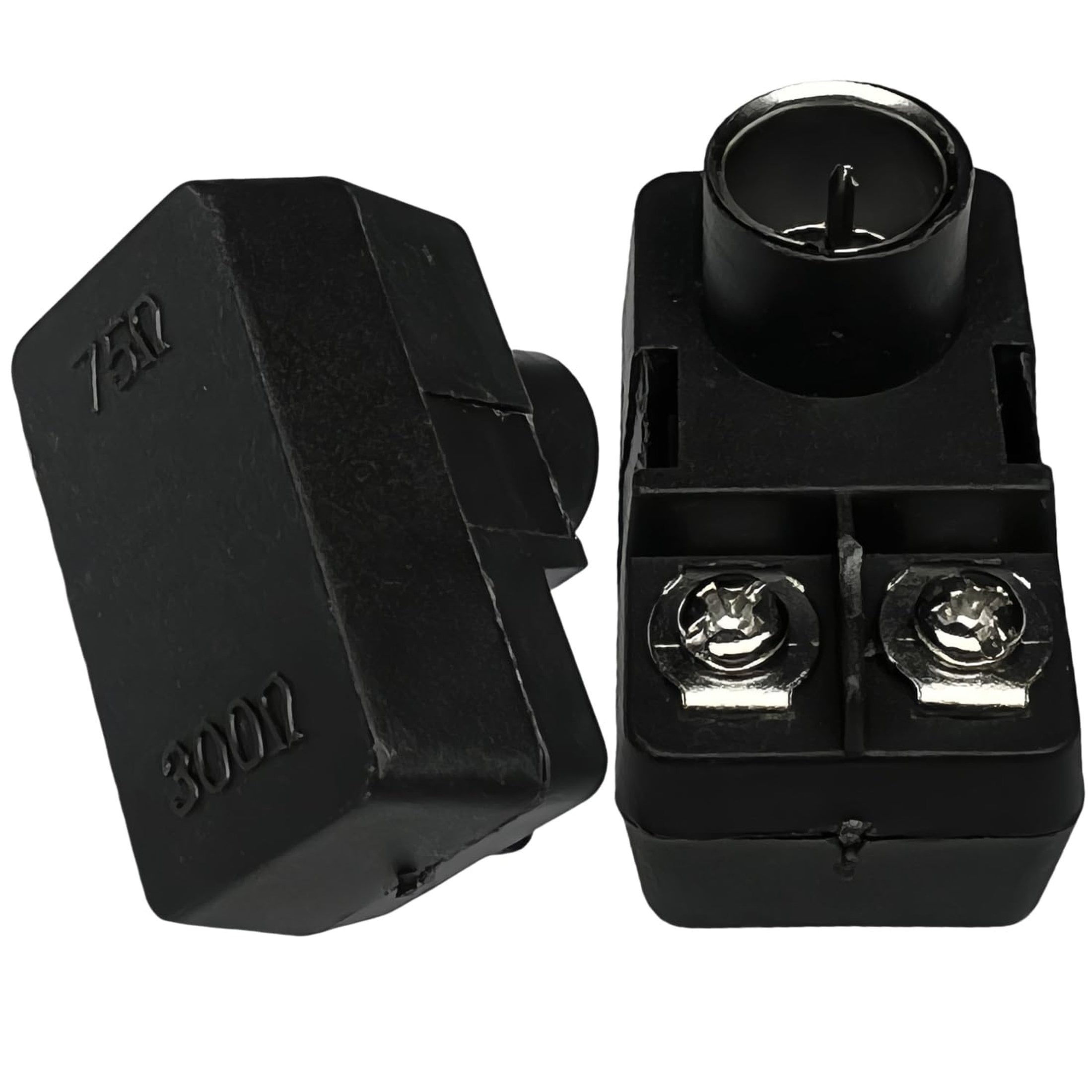 F-Type Balun Connector Set for 300-75 Ohm Antenna Matching 2 Pack ...