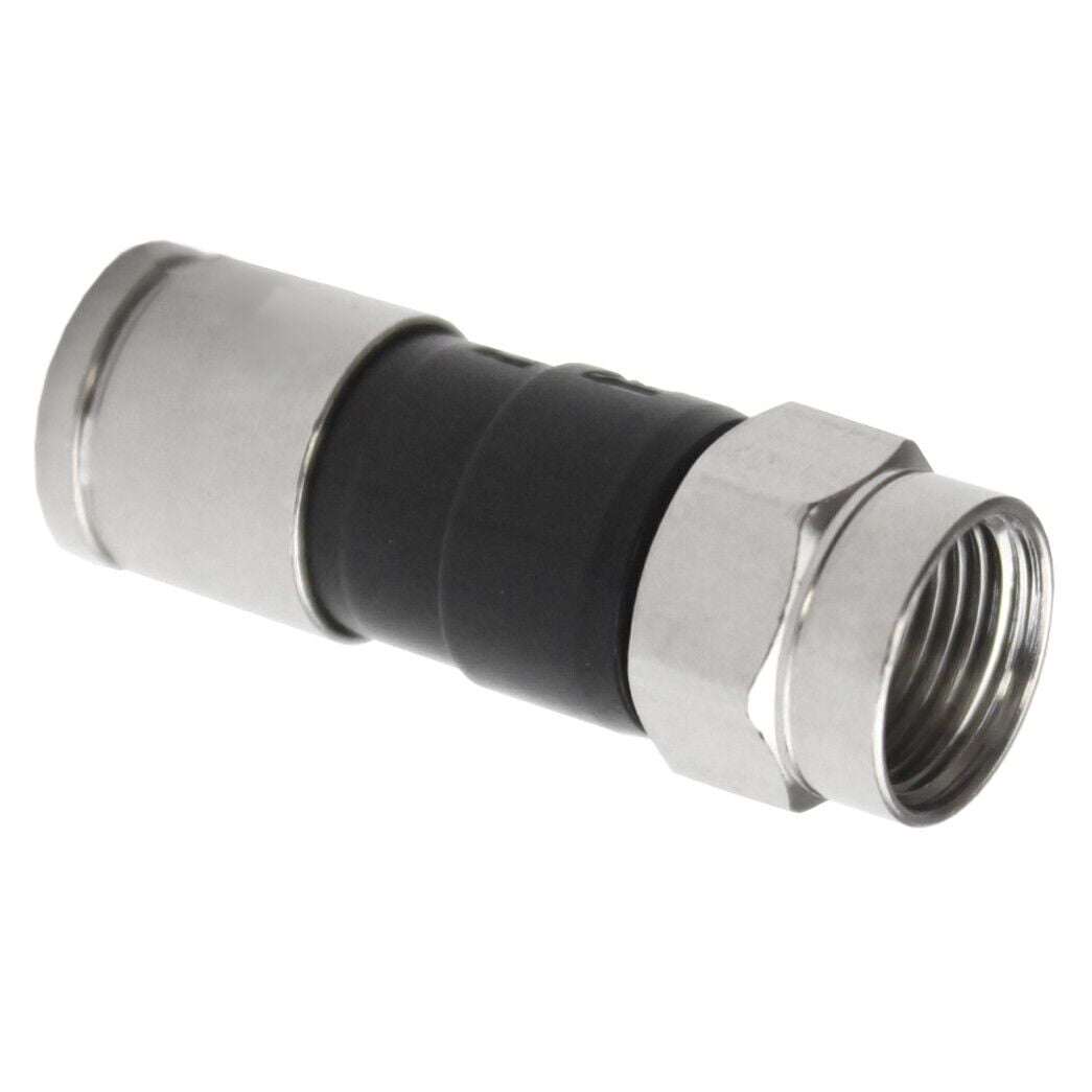 F-Type Compression Connector Male Plug for RG6 Quad Shield Coax Coaxial ...