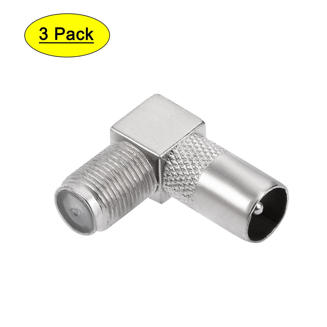 F Type Female to PAL Male Right Angle RF Coaxial Connectors 3pcs ...